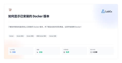 如何显示已安装的 docker 版本 labex