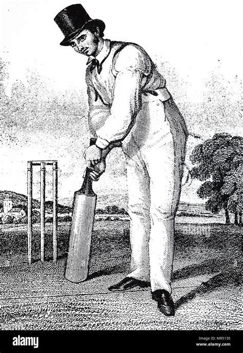 Portrait Of Fuller Pilch 1803 1870 An English Cricketer Described As