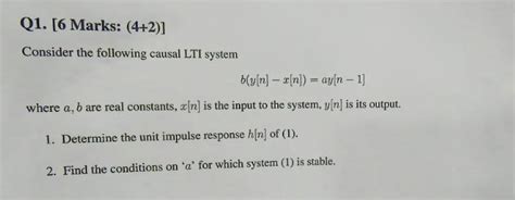 Solved Q Marks Consider The Following Causal Chegg