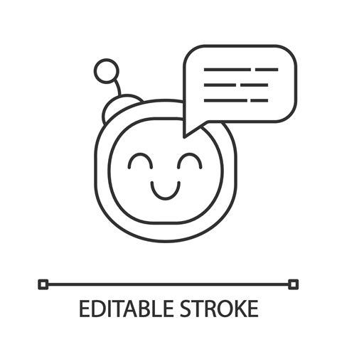 Chatbot Message Linear Icon Talkbot Circle Head Laughing Chat Bot
