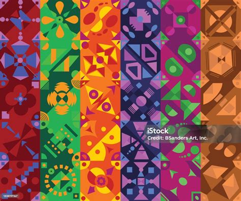Patchwork Sqaures Grid Design Stock Illustration Download Image Now