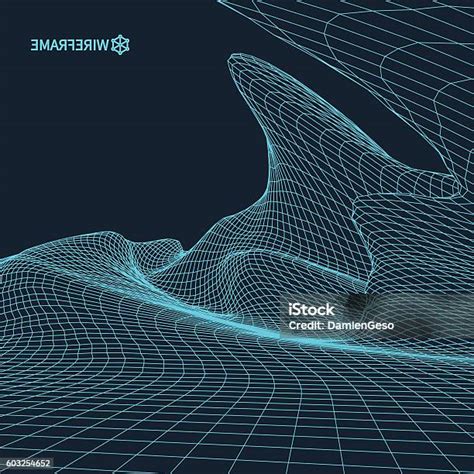추상 벡터 가로 배경입니다 사이버 스페이스 그리드 3d 기술 일러스트레이션 0명에 대한 스톡 벡터 아트 및 기타 이미지 0명 과학 기하 도형 Istock