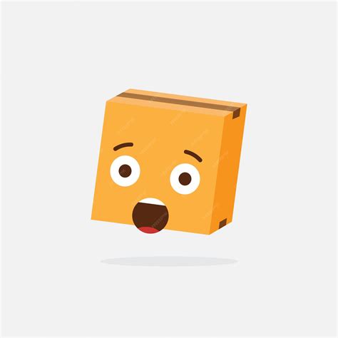 Premium Vector A Cartoon Of A Cube With A Face And A Surprised