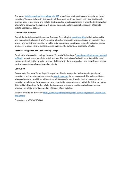 Ppt Speed Gate Turnstiles With Integrated Face Recognition In Jeddah And Riyadh Powerpoint