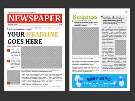 Newspaper Article Layout Template