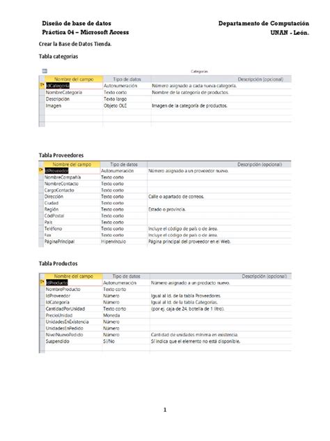 Practica 04 Access Pdf