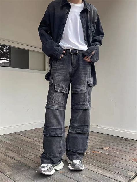 Japanese Brand × Jean × Streetwear Retro Washed Heavy Duty Functional