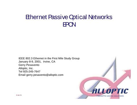 Pdf Ethernet Passive Optical Networks Epon Ieee 802 · Ethernet Passive Optical Networks Epon