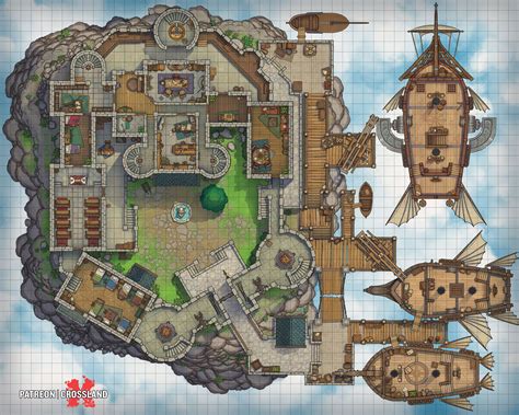 Castle In The Sky Crossland Fantasy City Map Fantasy World Map