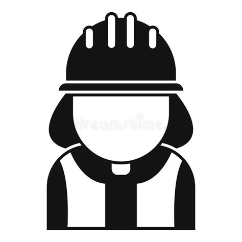 Female Construction Worker Wearing Hard Hat For Safety Stock