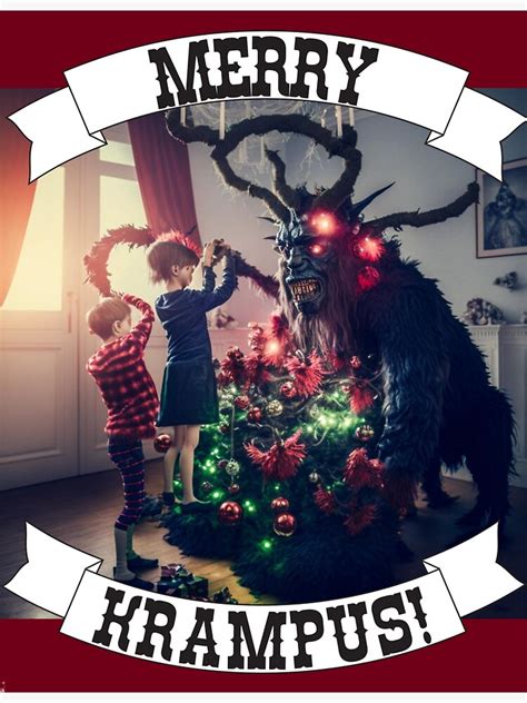 Merry With Krampus Creepy Christmas Sticker For Sale By Tenderchaos