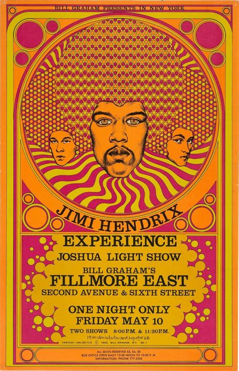 Domestique Mural Estampe Vintage Concert Gig Affiche Jimi Hendrix