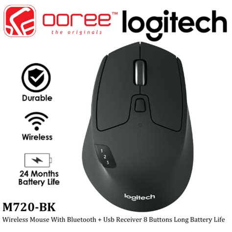 Logitech M720 Triathlon Dual Mode Wireless Mouse With Bluetooth Usb