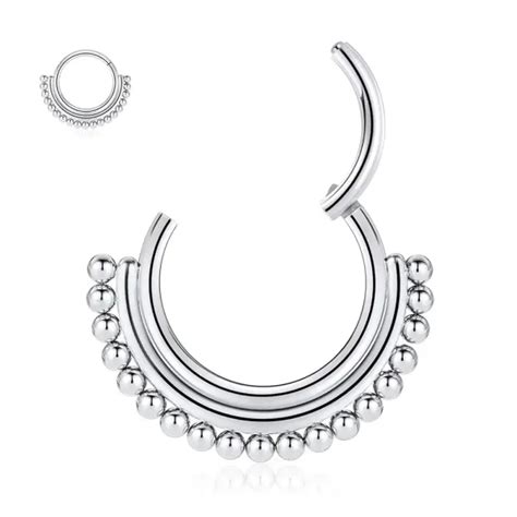 G G Titanium Beaded Hinged Segment Septum Clicker