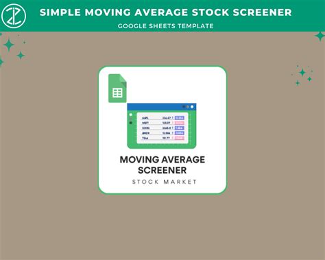 Simple Moving Average Stock Screener Google Sheet Template Stock
