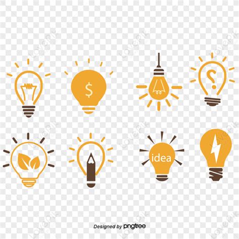 벡터 전구 일러스트 새로운 아이디어 아이콘노랑생각 Png 일러스트 무료 다운로드 Lovepik