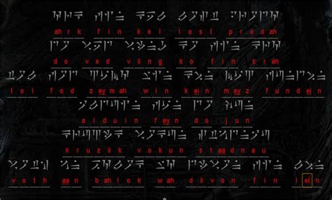 Draconic Alphabet Skyrim Language Works Alphabet