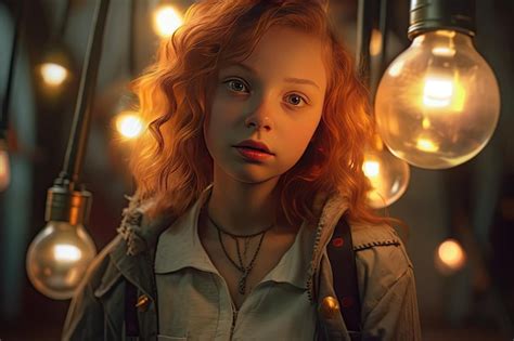 Premium Ai Image Woman With A Lamp