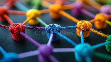 Colorful Interconnected Knots Teamwork Network Connection Collaboration Concept Stock