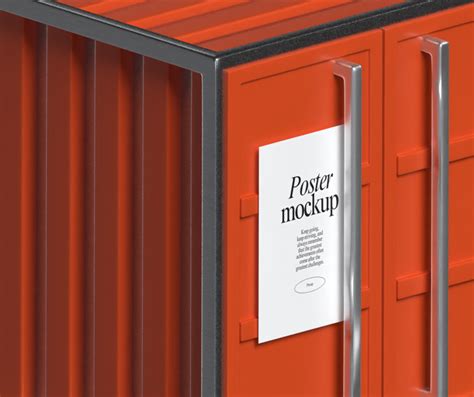 Download 3d Poster Mockup On A Cargo Container In Png Glb  Mp4