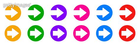 Set Colorful Arrow In Circle Icon Input Output Exit Entrance Enter
