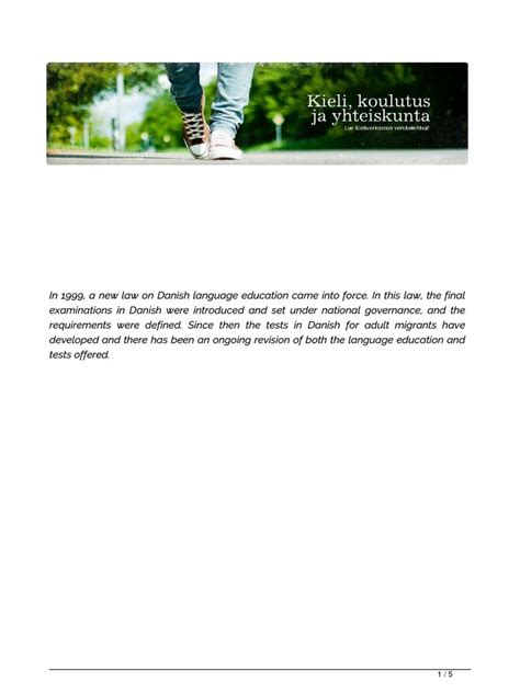 Danish Language Tests For Adult Migrants Uusi Pdf Pdf
