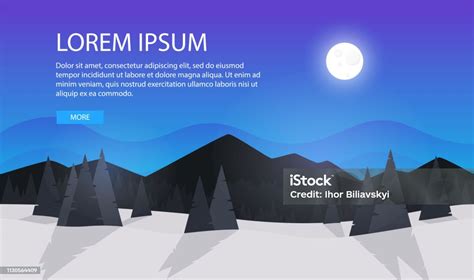 녹색 숲입니다 밤 그림자입니다 전나무 나무와 소나무 숲입니다 달과 푸른 하늘입니다 단순한 현대적인 디자인입니다 배너 또는