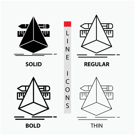 3d Design Designer Sketch Tools Icon In Thin Regular Bold Line And Glyph Style Vector