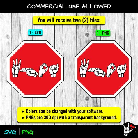 Asl Svg • Whoa Stop Sign • Sign Language Svg • Cortar Archivos