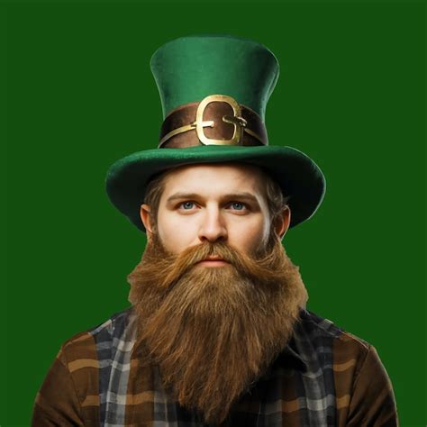Premium Photo Aigenerated Image Of Beard Man Wears A Leprechauns Hat