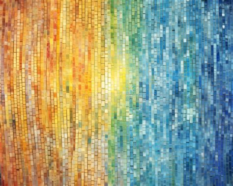 Abstract Coloured Rectangle Mosaic Design Pattern Yellow Blue Wallpaper