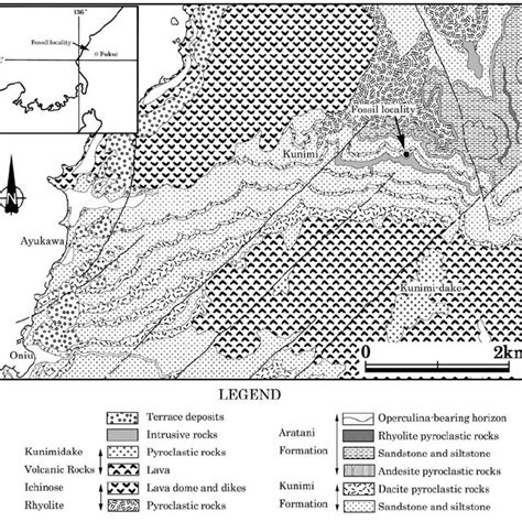 Map Showing The Fossil Bearing Locality The Geological Map Modified