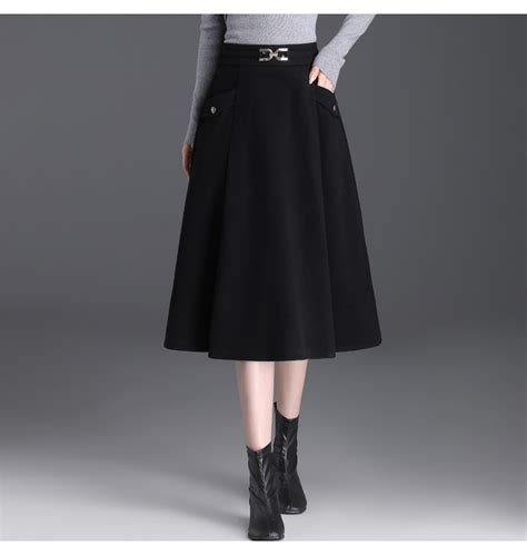 여성치마 A라인 모직 스커트 가을겨울 미디 플레어 무릎아래 스포m4 티몬