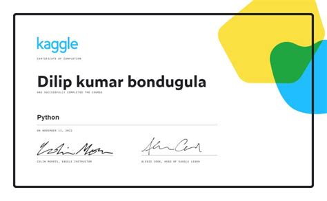 dilip kumar on linkedin i ve completed the python course on kaggle