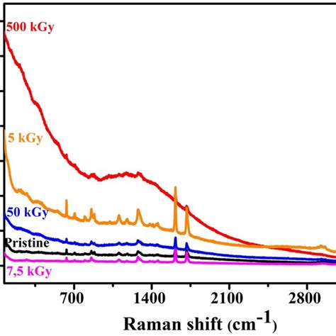 Raman Spectra Of Pristine And Irradiated Pbt Download Scientific Diagram