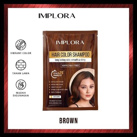 IMPLORA Hair Color Shampoo Ml Sachet Brown Dark Brown Black Lazada Indonesia