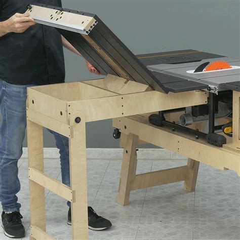 DIY Table Saw Folding Outfeed Table CrossCut Sled Plans