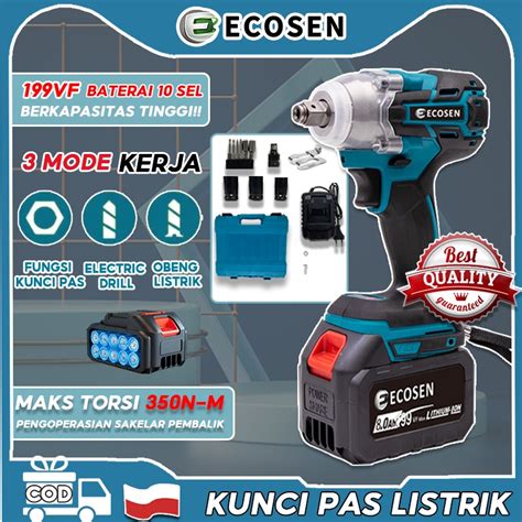 Jual ECOSEN 199V 350N M Mesin Impact Baterai Cordless Impact Wrench