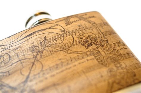Holiday Skeleton Flask Music Dancing Whiskey T Vintage Etsy