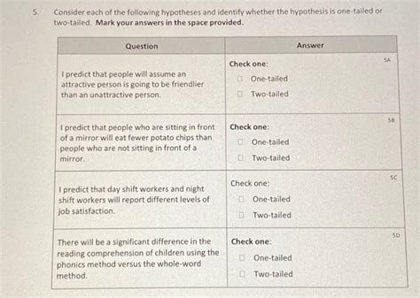Solved Consider Each Of The Following Hypotheses And Ide