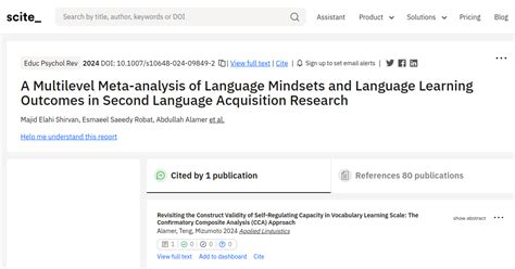 A Multilevel Meta Analysis Of Language Mindsets And Language Learning