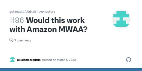 Would This Work With Amazon Mwaa Issue Getindata Dbt Airflow