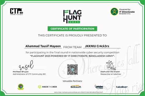 Flaghunt2023 Ahammad Tausif Mayeen