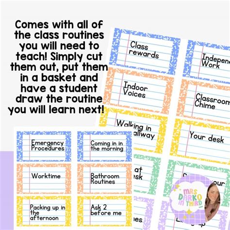 Class Routine And Procedures Bingo Editable Back To School Activity