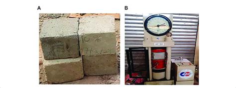 A Concrete Cube B Compressive Strength Test Download Scientific Diagram