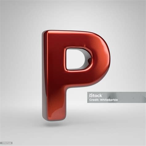 3d 편지 P는 대문자입니다 흰색 배경에 고립 된 빨간 금속 편지 0명에 대한 스톡 사진 및 기타 이미지 0명 3차원 형태