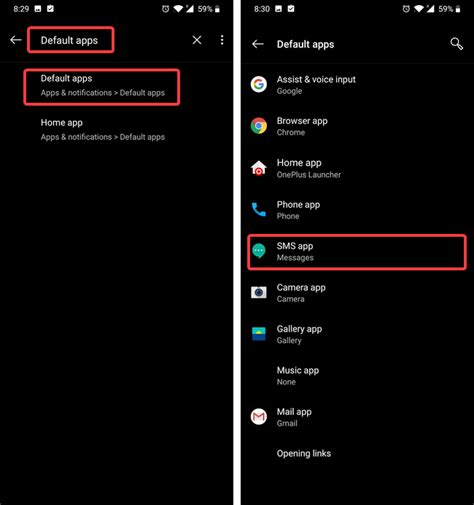 how to set your default texting app on android