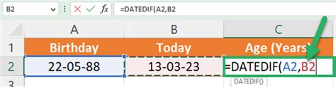 Excel Datedif Function Find Difference Between Dates 2023