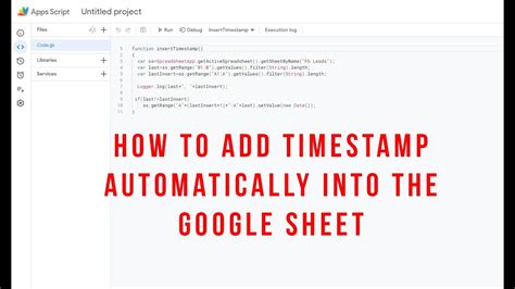 How To Add Timestamp Automatically Into The Google Sheet YouTube
