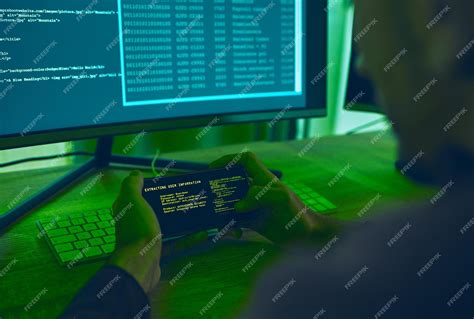 Premium Photo Computer Hacker Coding And A Man With Phone For